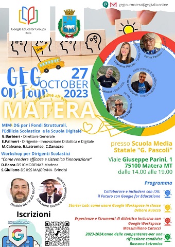 Il GEG Italia Tour fa tappa all’Istituto Comprensivo Giovanni Pascoli di Matera: evento ...